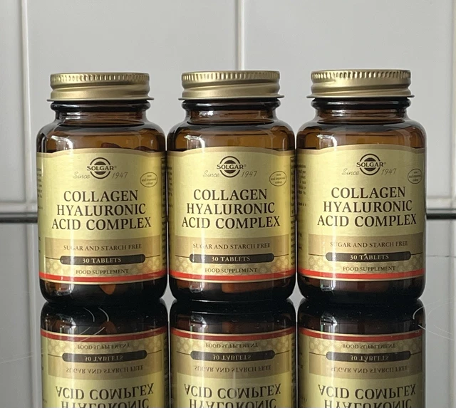 3X SOLGAR COLLAGEN Hyaluronic Acid Complex 30 Tablets 3 Months Supply EXP: 03/27 £63.08 ...